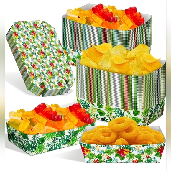 Dining | Hawaiian Food Trays Tropical Party Serving Paper Trays Luau ...